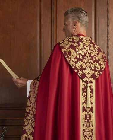 St Laurence Red Cope: red liturgical vestment for priest or deacon ...