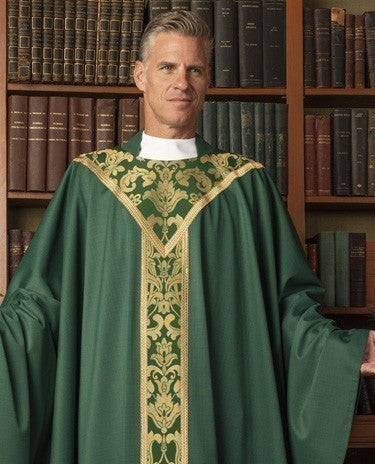 St Laurence Green Chasuble: green liturgical vestment for priest or ...